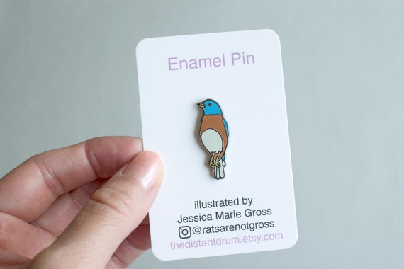 Western Bluebird Hard Enamel Pin | Etsy