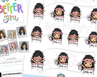 Blonde Girl Sleeping Planner Stickers, Printed Stickers, Cozy Stickers ...
