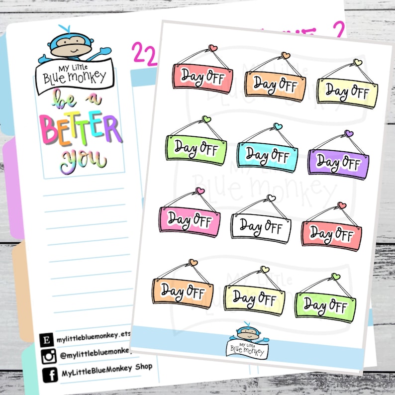 Day off Planner Sticker Work Sticker Planner Stickers - Etsy