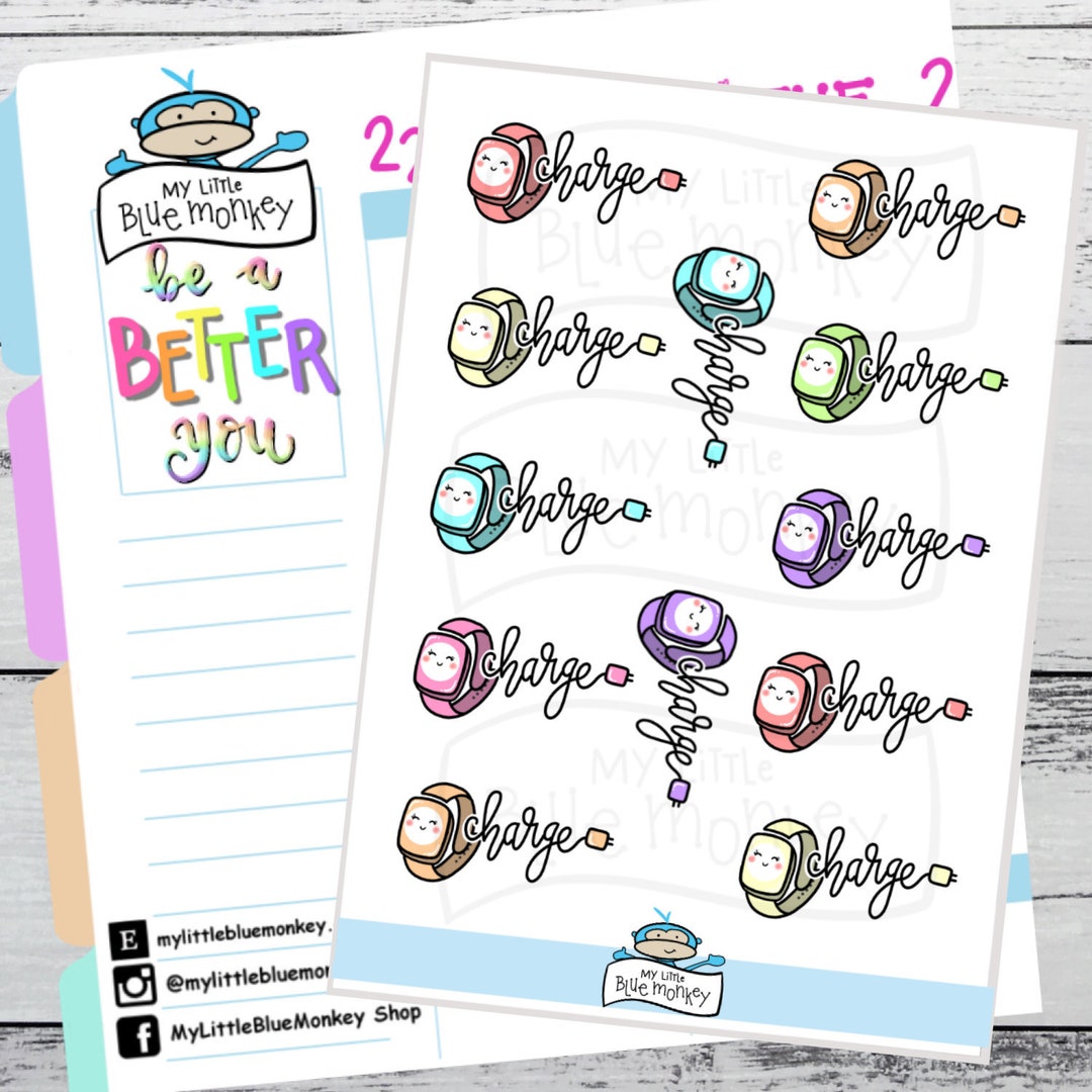 Charge Smartwatch Icon Stickers - Reminder Sticker, Planner Sticker ...