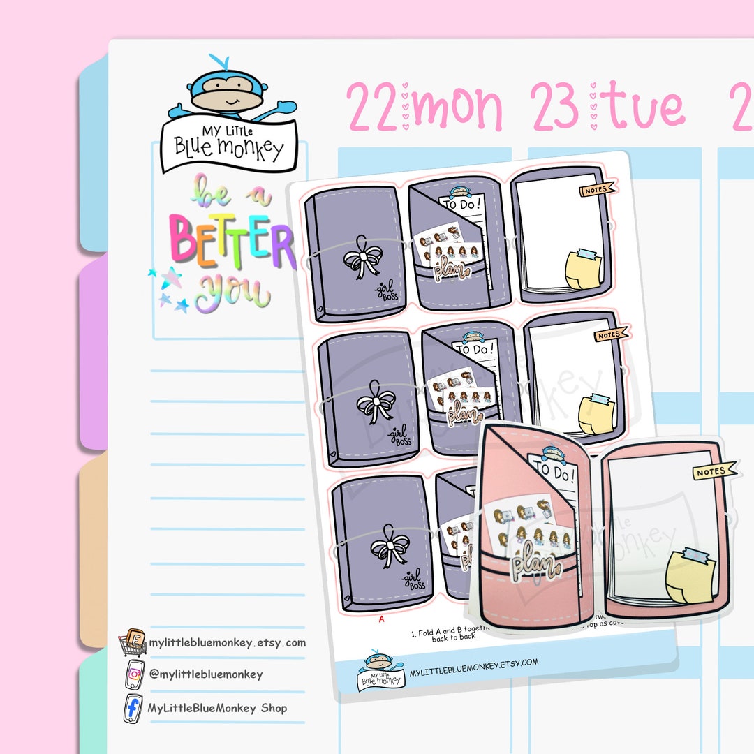Foldable Travellers Notebook Sticker - Foldable Planner Sticker ...