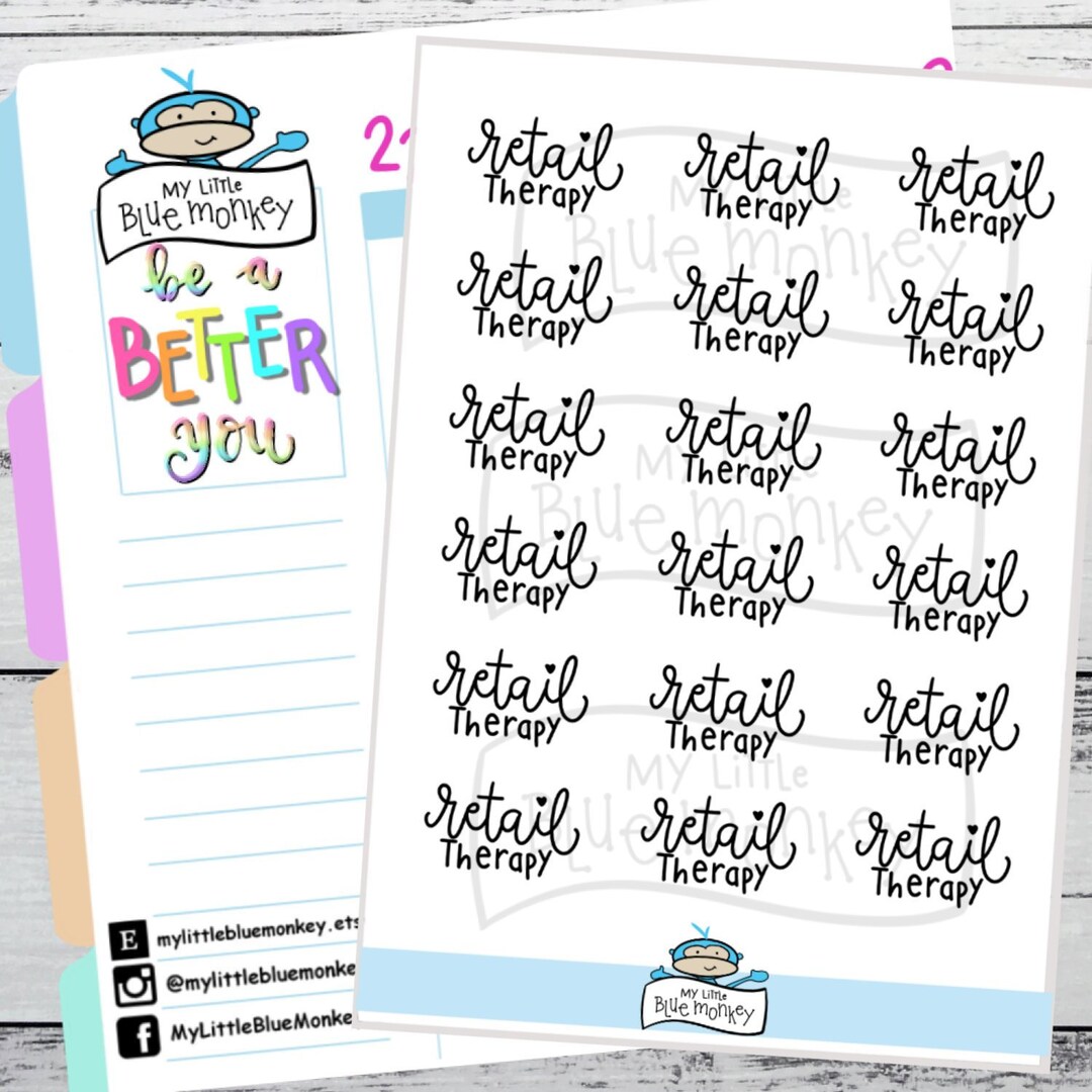 Retail Therapy Hand Lettering Stickers Planner Sticker MML016 - Etsy