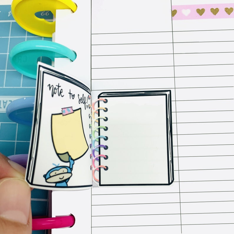 Foldable Spiral Notebook Sticker - Foldable Planner Sticker, Functional ...
