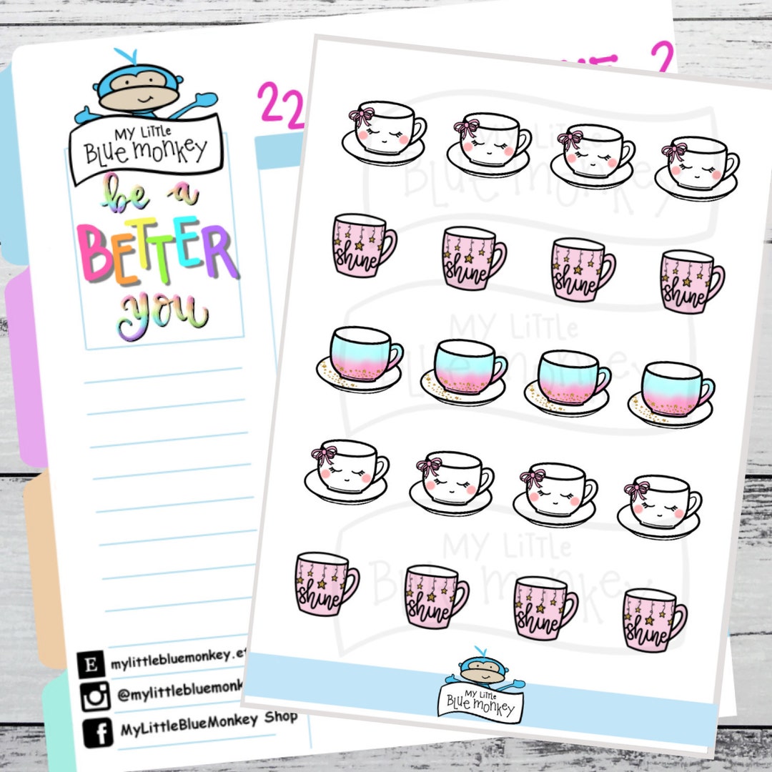 Coffee Mug Planner Sticker V.1 Coffee Lover Sticker Coffee - Etsy