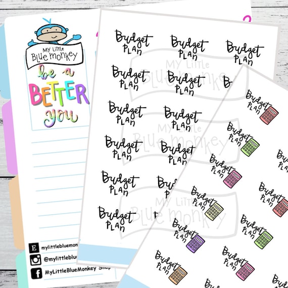 Budget Plan Hand Lettering Stickers Budget Planning | Etsy