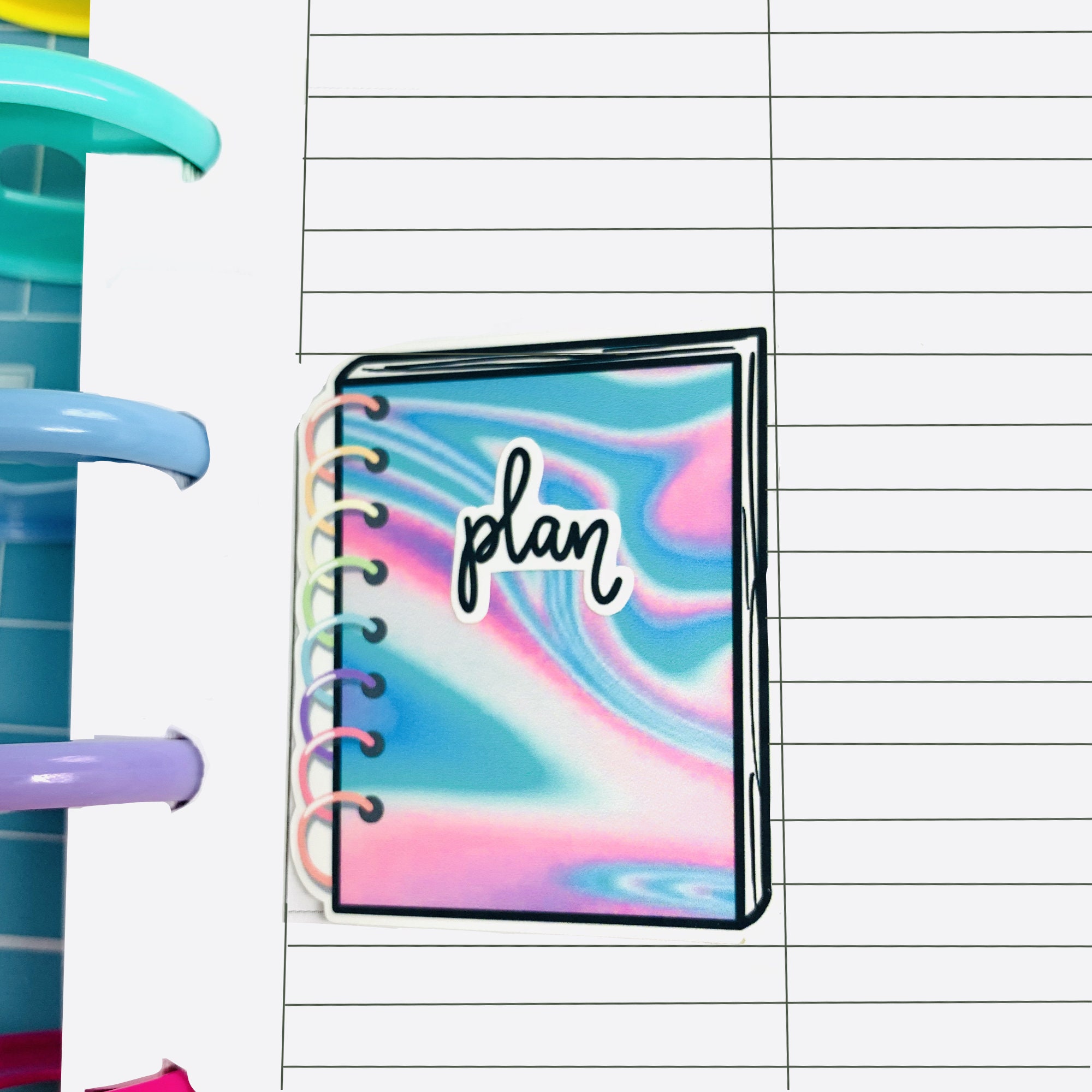 Foldable Spiral Notebook Sticker - Foldable Planner Sticker, Functional ...
