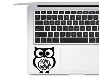 Owl Monogram Decal - Etsy