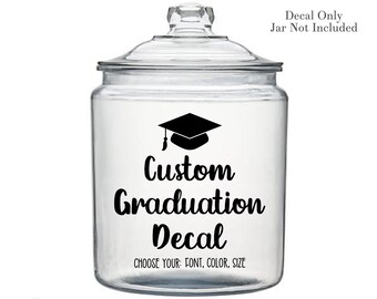 Graduation Wishes, Memories With the Grad, Personalized Jar Decal ...