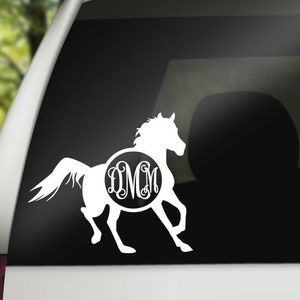 Horse Monogram Decal Equestrian Decal Horse Lover Gift | Etsy