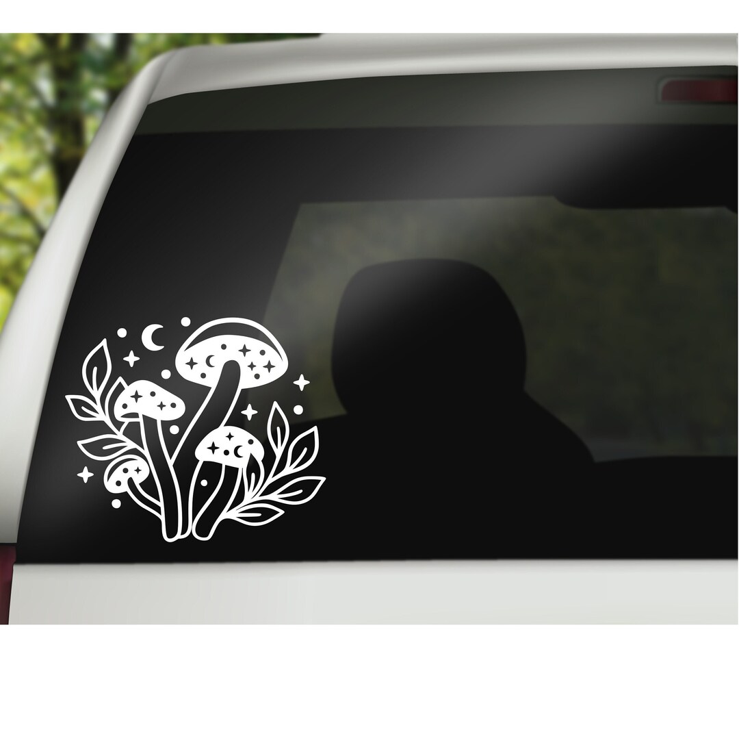 Mushroom Decal, Celestial Decal, Boho Car Decal, Water Bottle Decal - Etsy