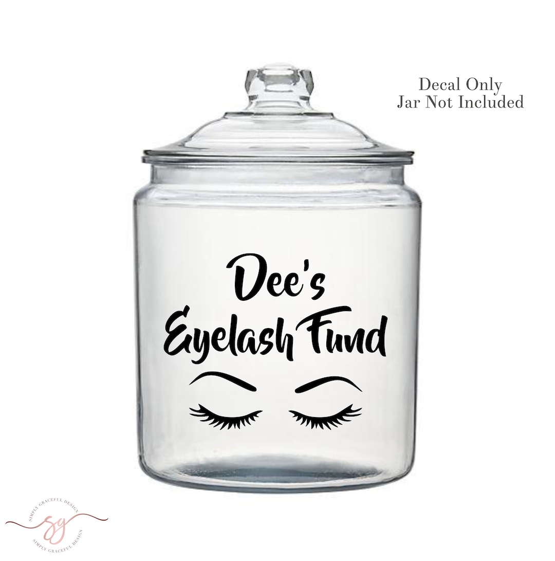 Eyelash Fund Decal, Eyelash Tech Gift, Makeup Artist Gift, Tip Jar ...