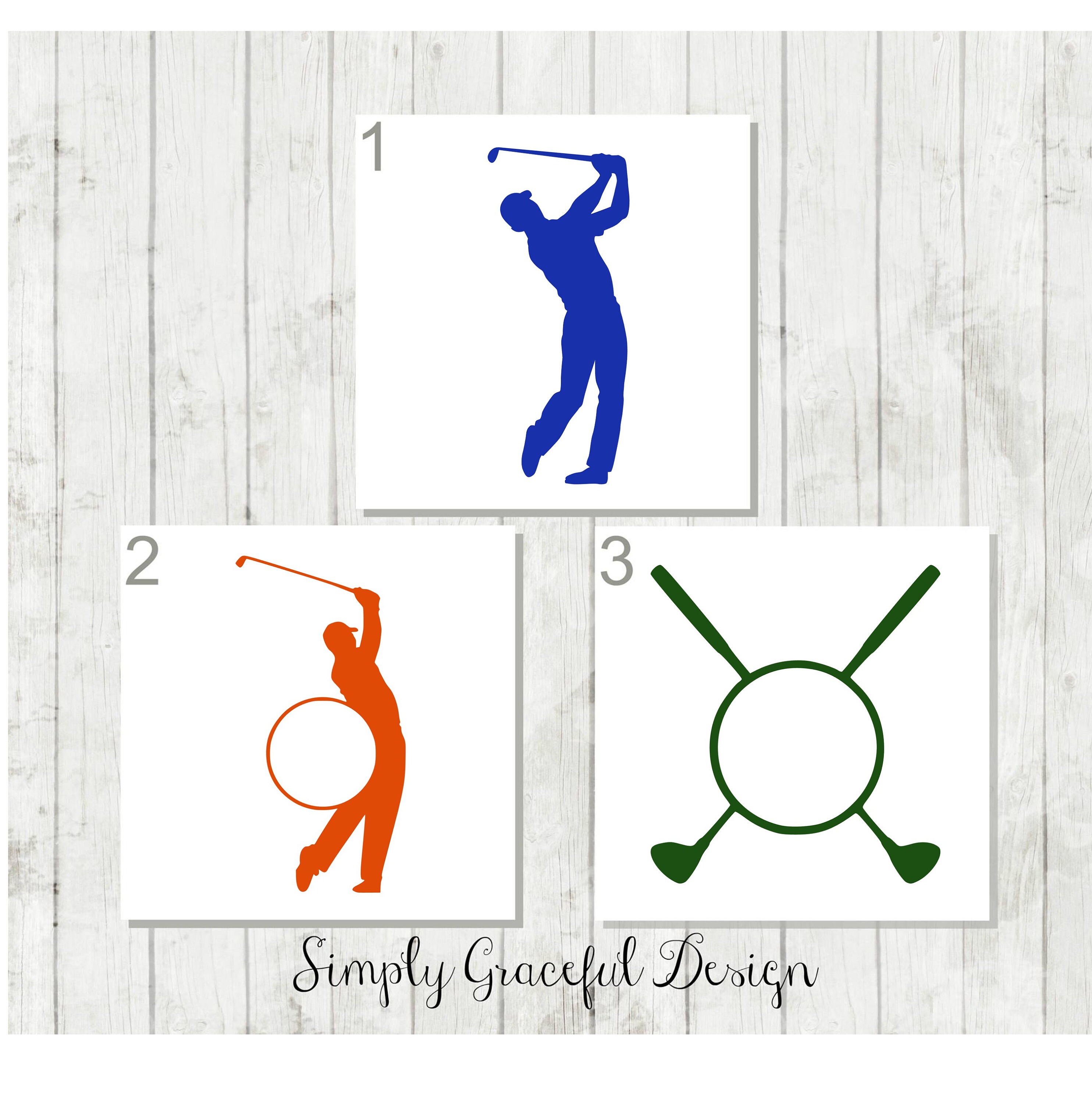 Golf Decal Golf Monogram Golf Team Gift Vinyl Decal | Etsy