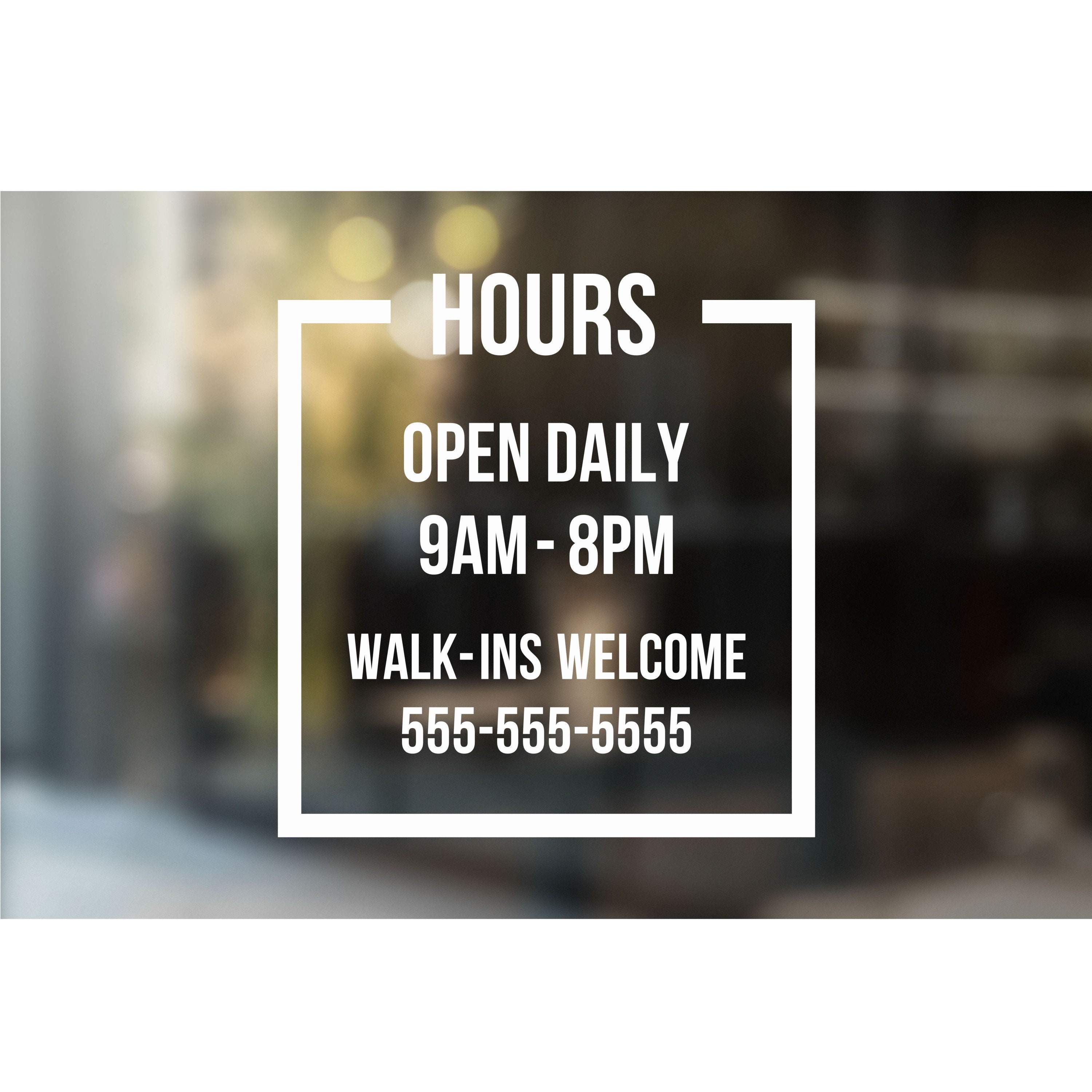 Store Hours Decal Window Hours Decal Storefront Decal - Etsy