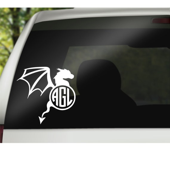 Dragon Monogram Decal Dragon Lover Gift Dragon Party Favor | Etsy