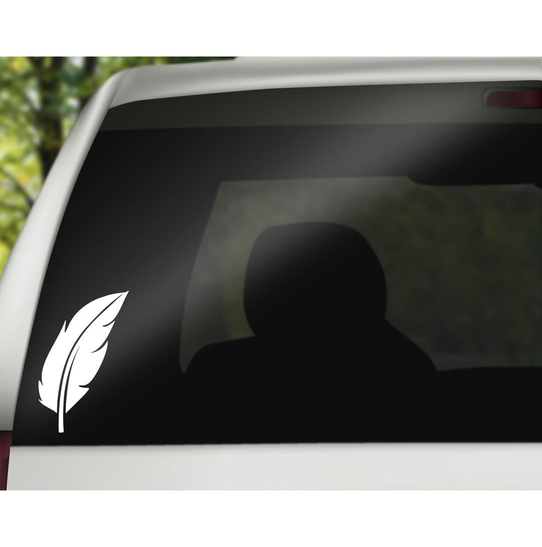 Personalized Feather Vinyl Decal, Car Window Decal - Etsy