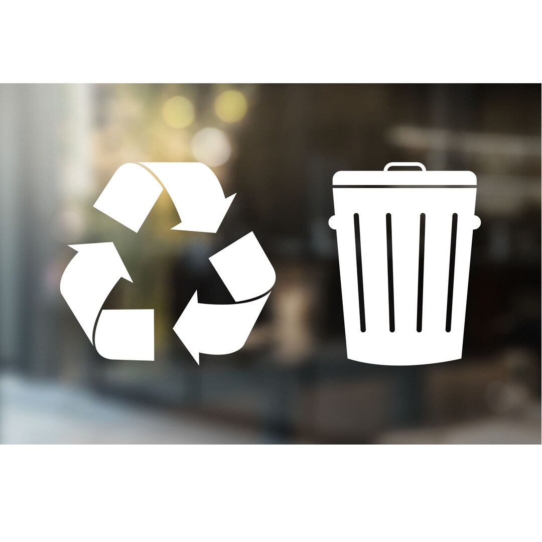Trash Recycle Decals Trash Can Label Recycle Bin Decal - Etsy
