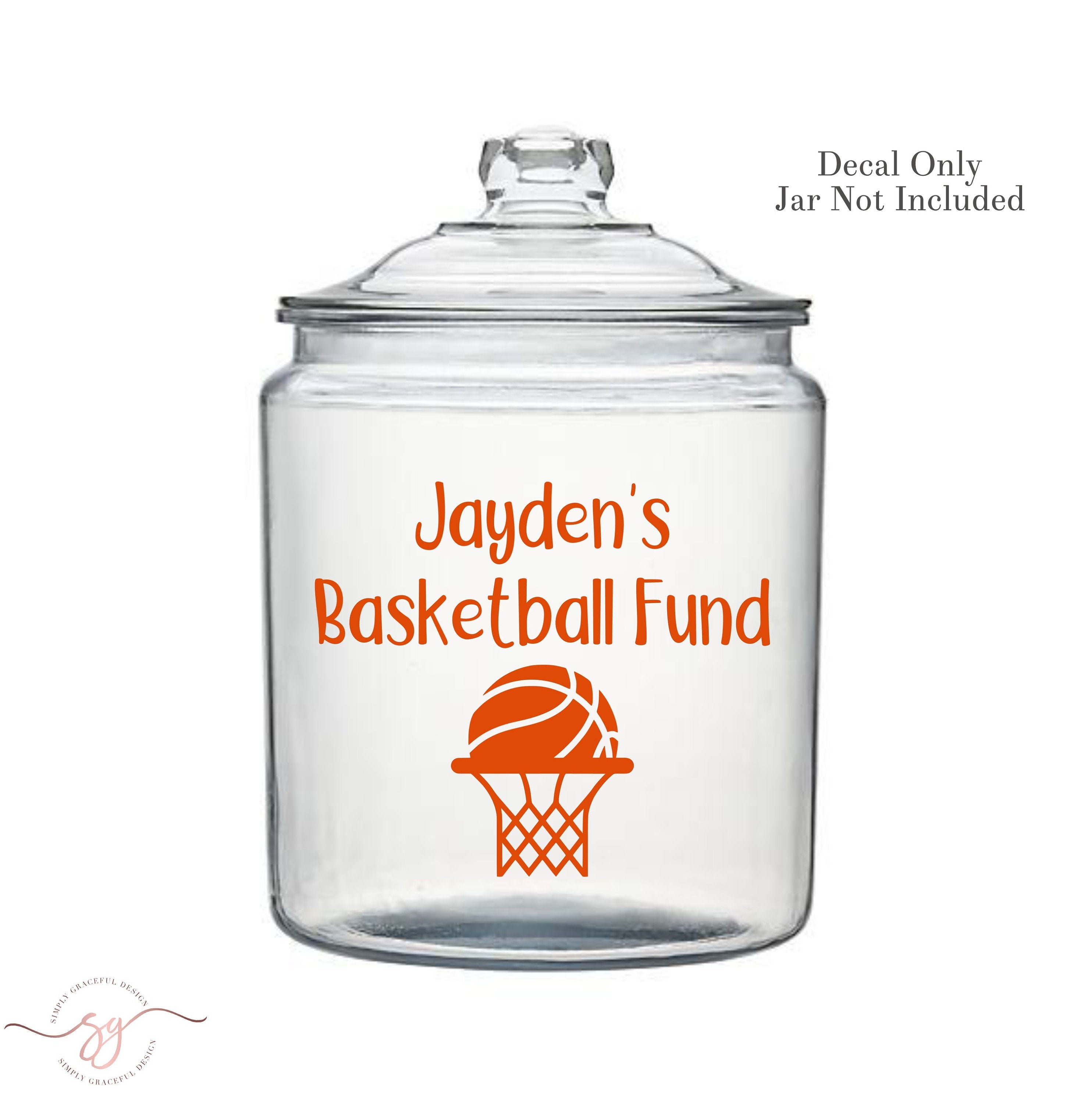 Basketball Fund Jar Decal Basketball Player Gift Teen | Etsy