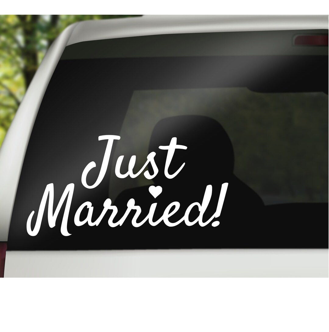 Just Married Car Decal, Wedding Car Decal, Newly Wed Decal, Bridal ...