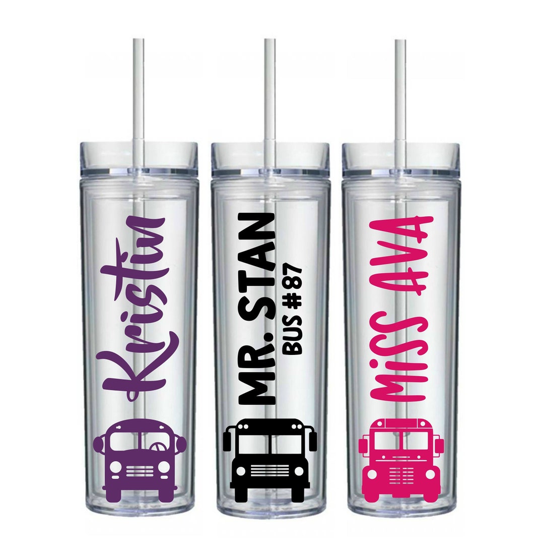 Bus Driver Tumbler With Straw, Bus Driver Cup, Back to School, Bus ...