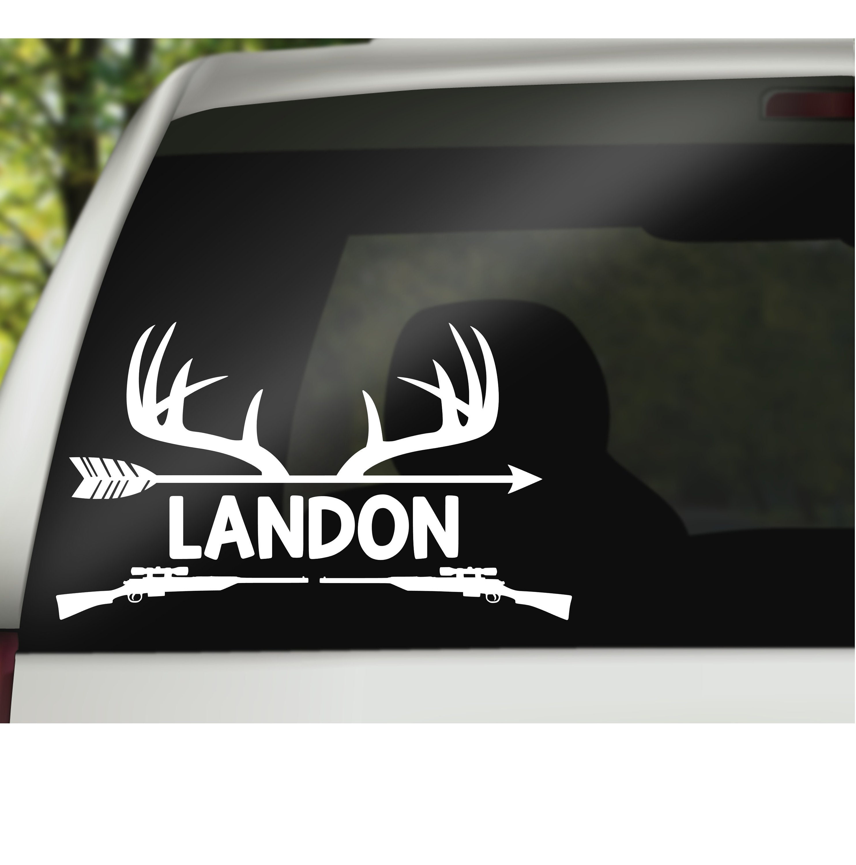 Hunting Name Decal Deer Decal Antler Decal Tumbler Decal - Etsy