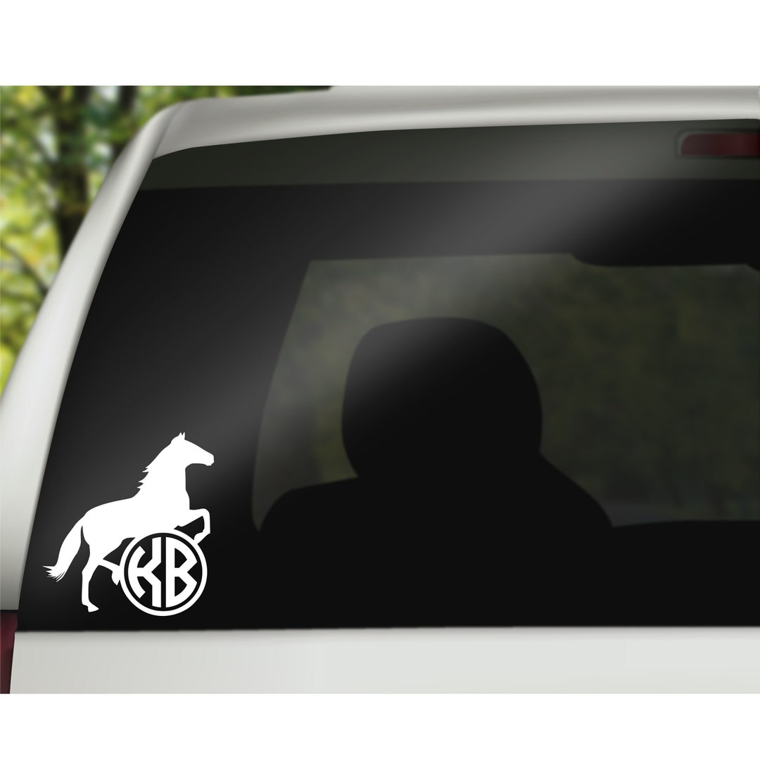 Horse Monogram Decal, Equestrian Decal, Horse Lover Gift, Riding Decal ...