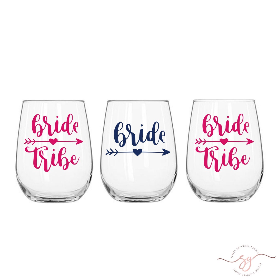 Bridal Tribe Decal, Bride Decal, Bridesmaid Decal, Wine Glass Decals - Etsy