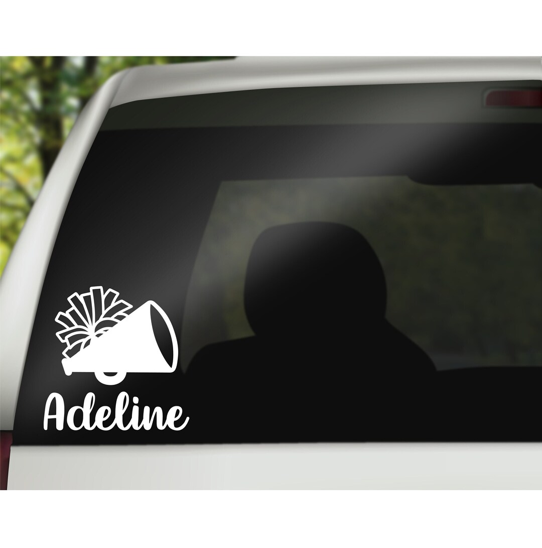 Cheerleader Decal With Name, Megaphone Decal, Cheer Squad Gift, Tumbler ...