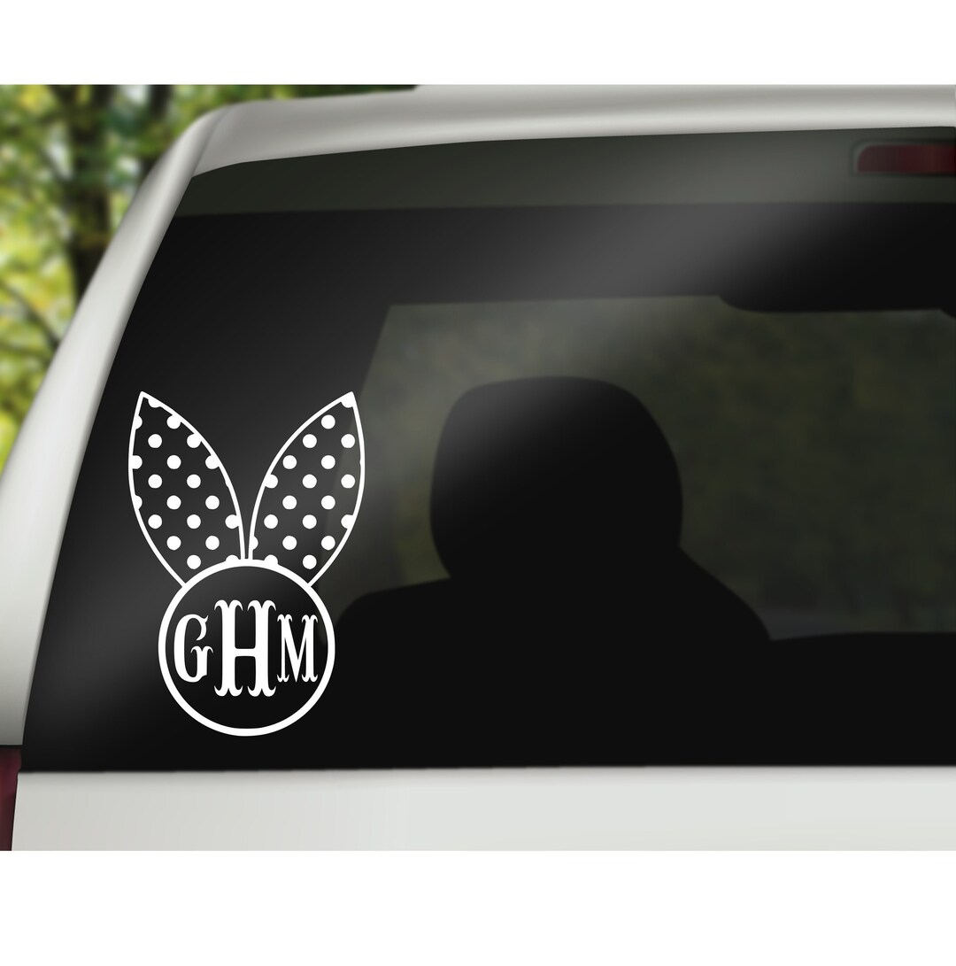 Bunny Monogram Decal Rabbit Decal Easter Decal Tumbler - Etsy
