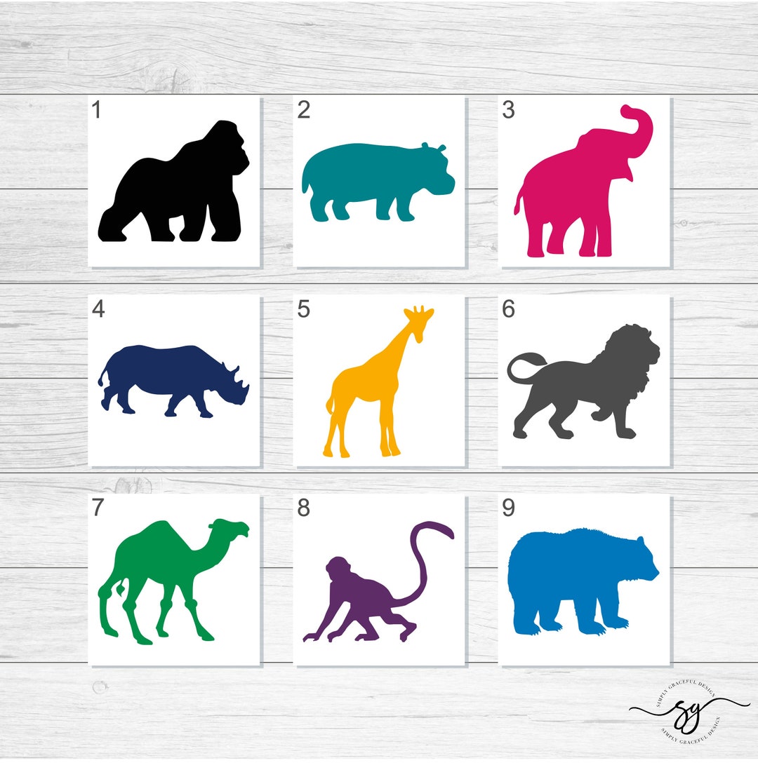Zoo Animal Decal Safari Decal Jungle Animals Safari Theme - Etsy