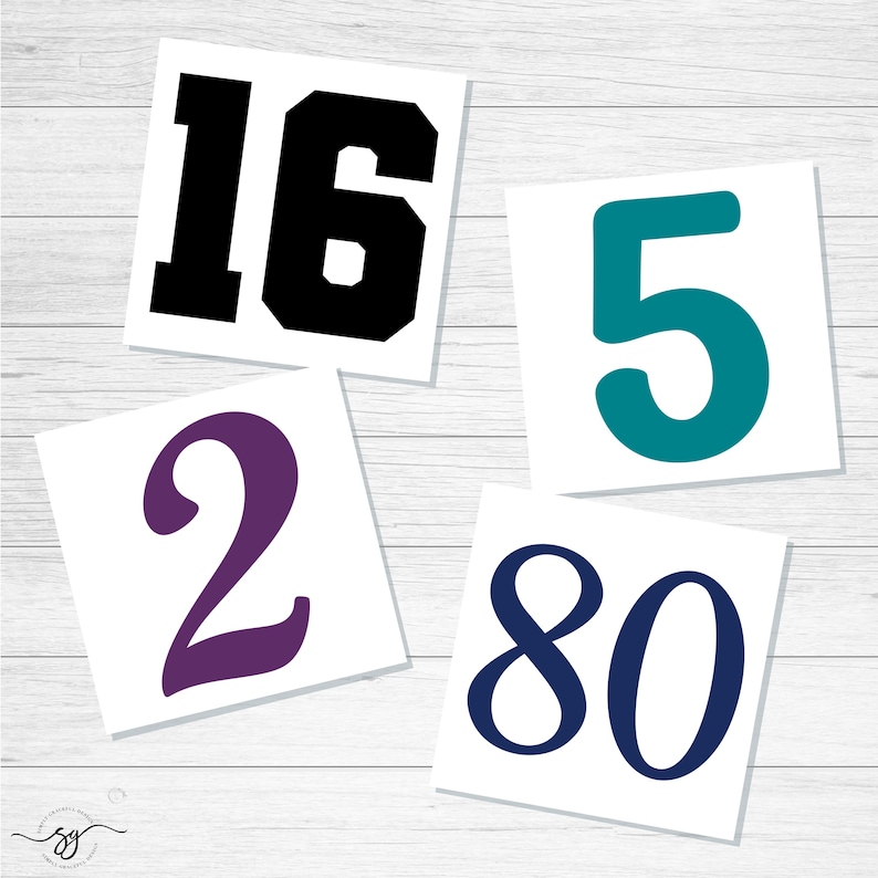 Custom Vinyl Number Decal, Wedding Table Numbers, Mailbox Number ...