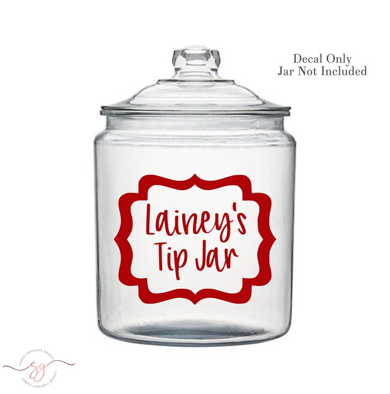 Tip Jar Decal Bartender Gift Musician Gift Money Jar Decal - Etsy