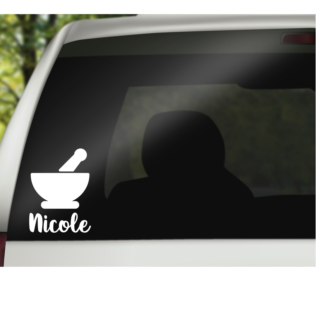 Pharmacy Tech Decal, Pharmacy Student Gift, Pharmacist Gift, Mortar and ...