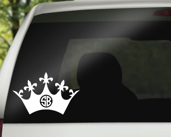 Crown Monogram Decal Crown Decal Princess Party Favor | Etsy