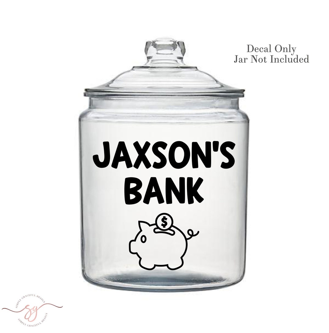 Piggy Bank Decal, Kids Coin Jar Decal, College Savings, Savings Decal ...