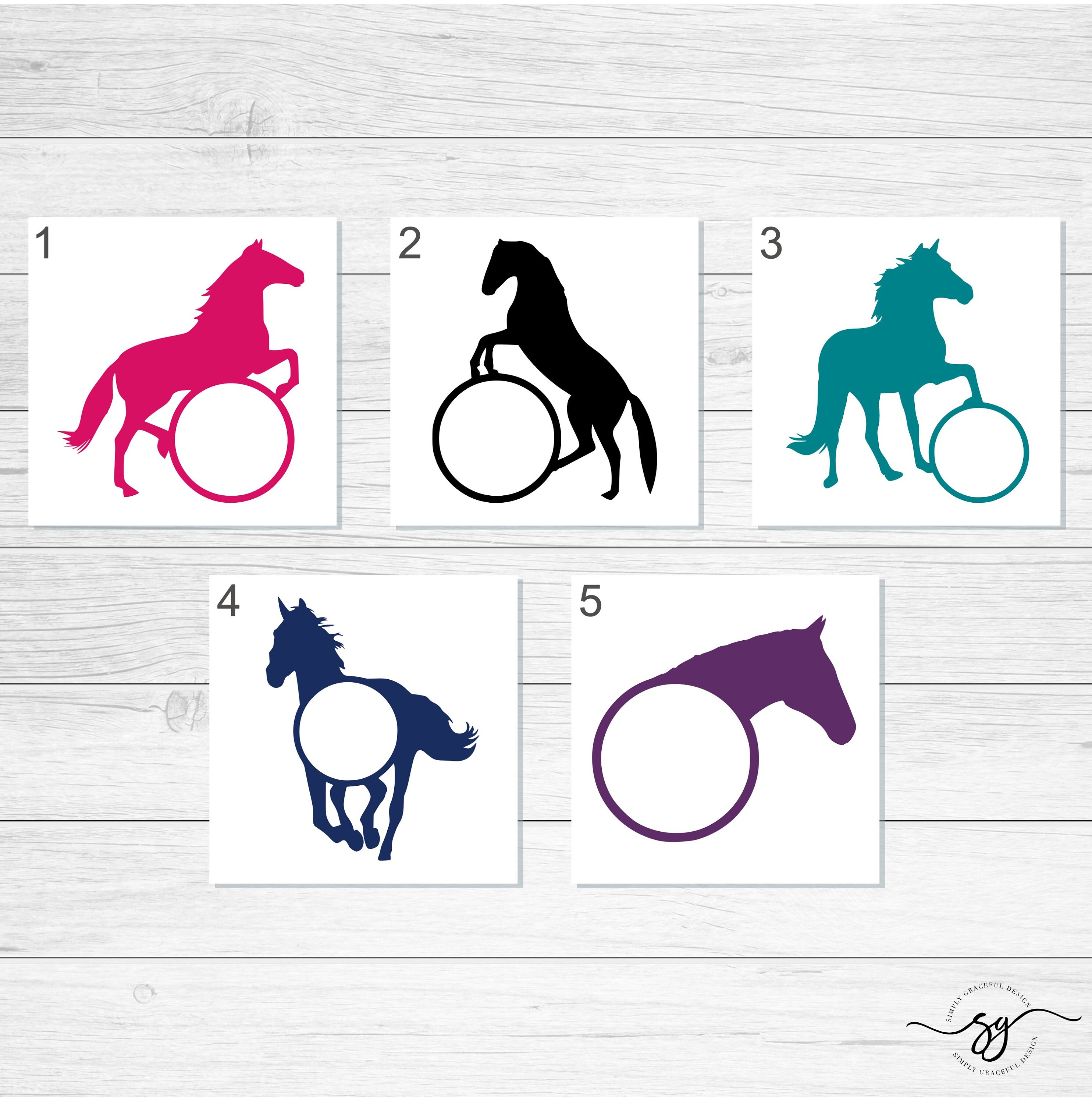 Horse Monogram Decal Equestrian Decal Horse Lover Gift - Etsy