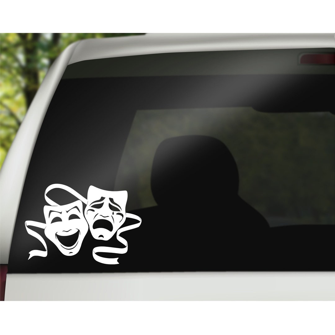 Theatre Masks Decal, Drama Decal, Theatre Mom Gift, Car Decal - Etsy