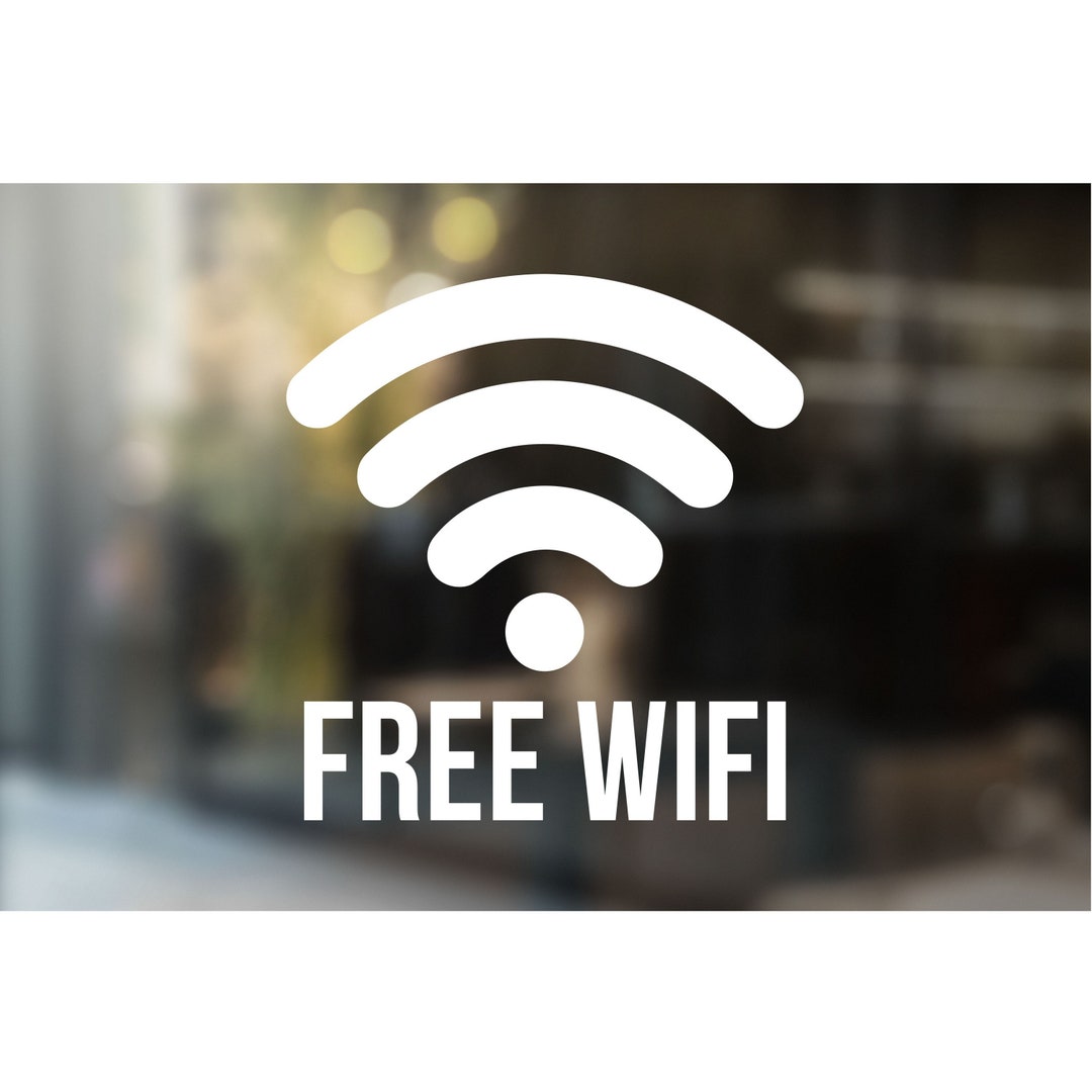 Free Wifi Decal, Internet Decal, Wifi Symbol, Store Front Decal ...