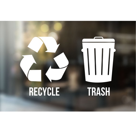 Trash and Recycle Decal Garbage Can Label Recycling Bin - Etsy
