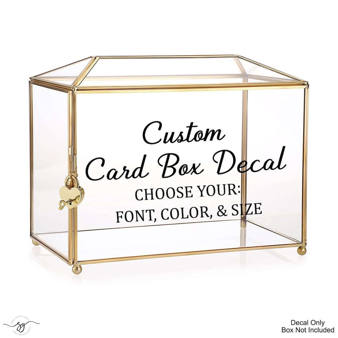 Custom Vinyl Decal for Card Box, Personalized Wedding Decal, Graduation ...