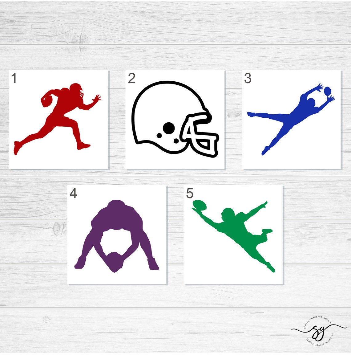 Football Player Decal Football Team Decal Coach Gift Teens - Etsy
