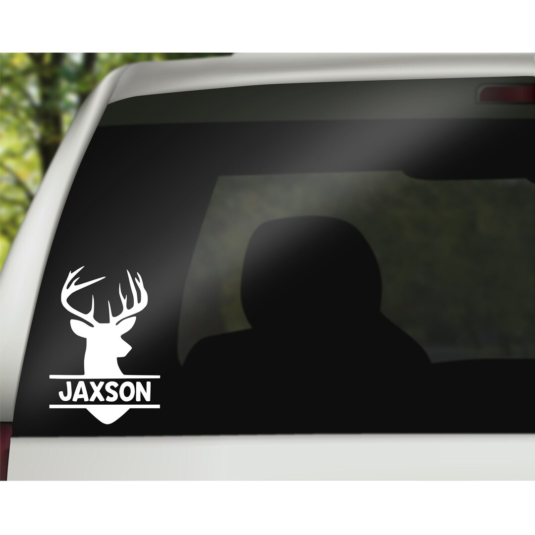 Hunting Name Decal, Deer Decal, Antler Decal, Tumbler Decal, Car Decal ...