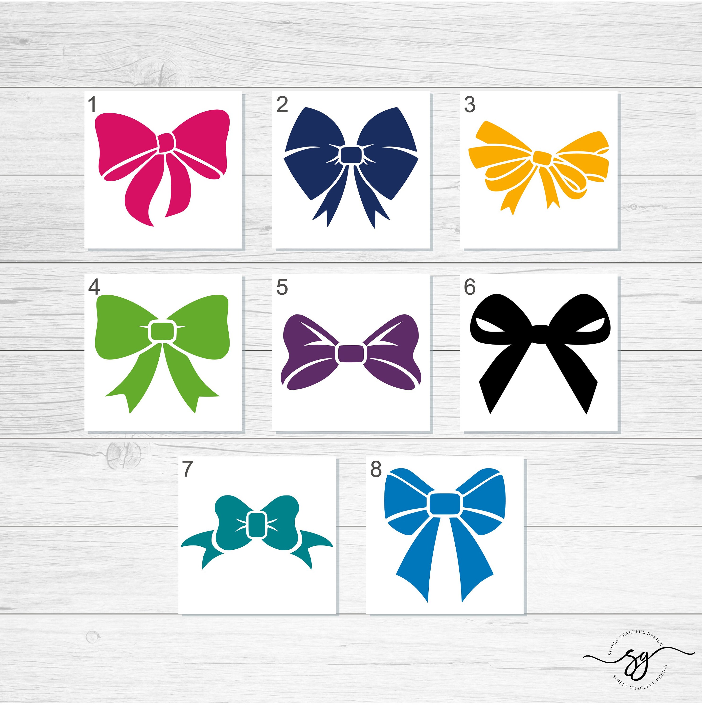 Bow Decal, Bow Monogram, Hairbow Decal, Girly Tumbler Decal, Laptop ...