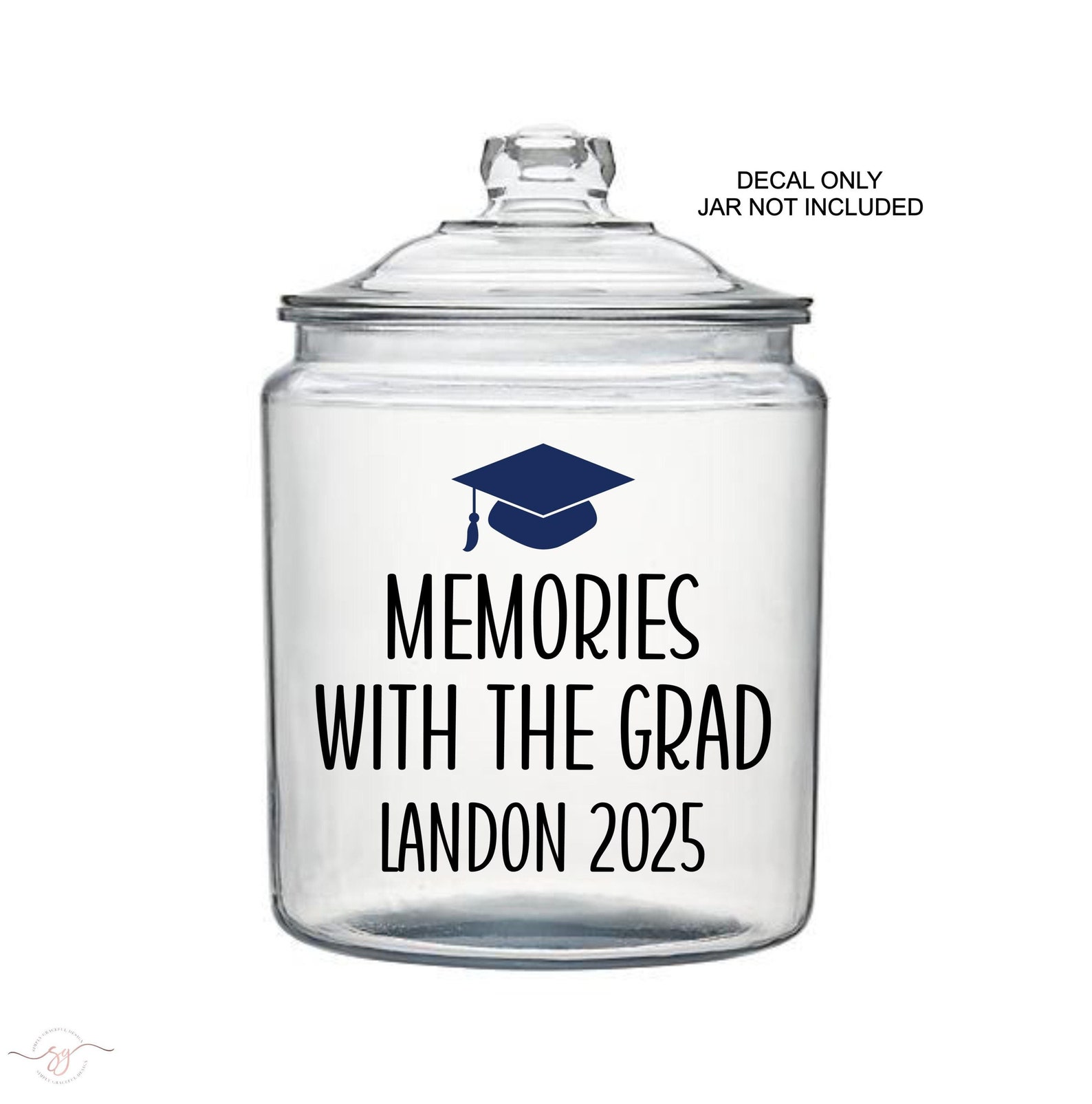 Graduation Wishes, Memories With the Grad, Personalized Jar Decal ...