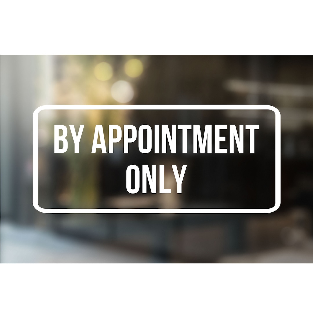 By Appointment Only Decal Salon Window Decal Storefront - Etsy