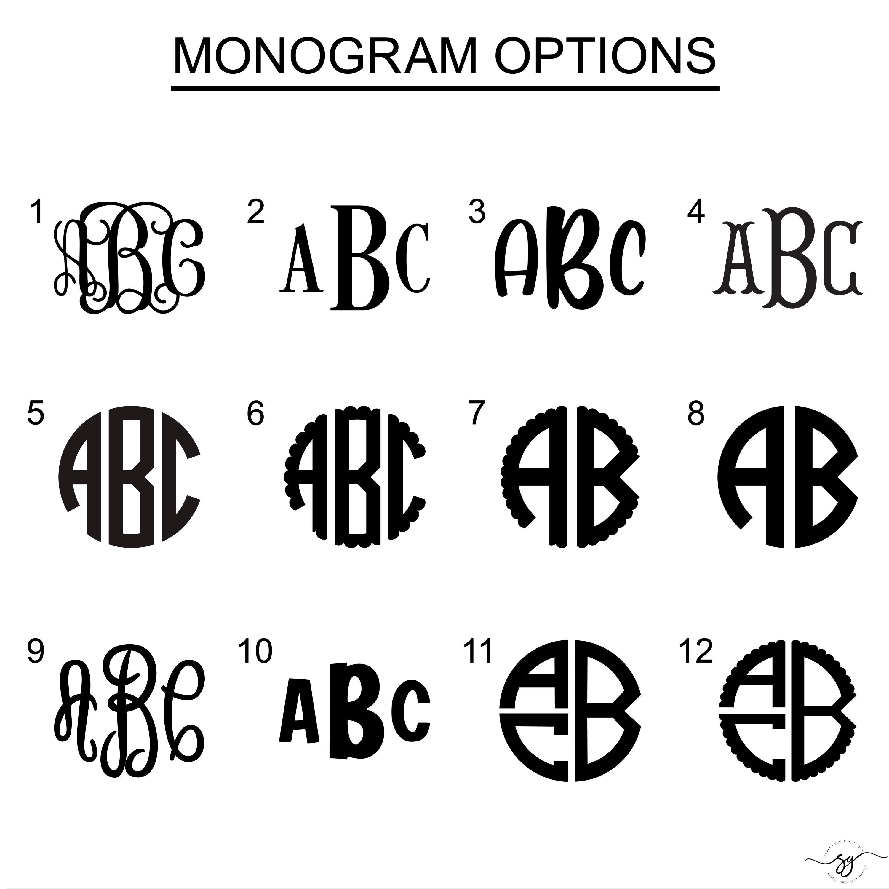 Monogram Decal Set, School Name Labels, Monogram Sheet, Laptop Decal ...