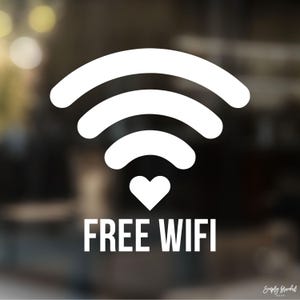 Free Wifi Decal, Internet Decal, Wifi Symbol, Store Front Decal ...
