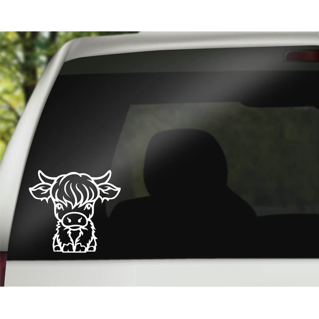 Highland Cow Decal, Farm Animal Decal, Car Window Decal - Etsy