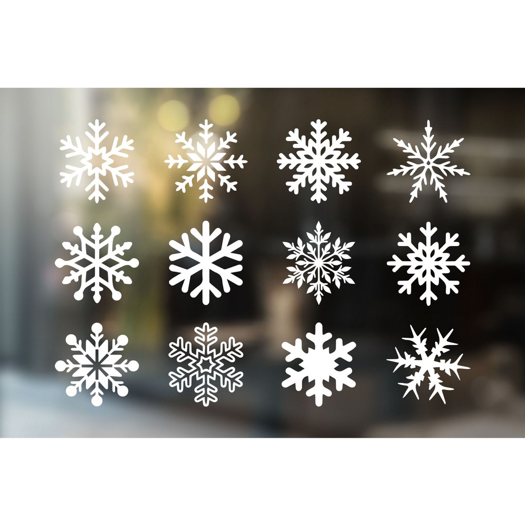 Set of Snowflake Decals, Holiday Decal, Winter Craft Decal, Ornament ...