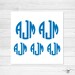 Monogram Decal Set, School Name Labels, Monogram Sheet, Laptop Decal ...
