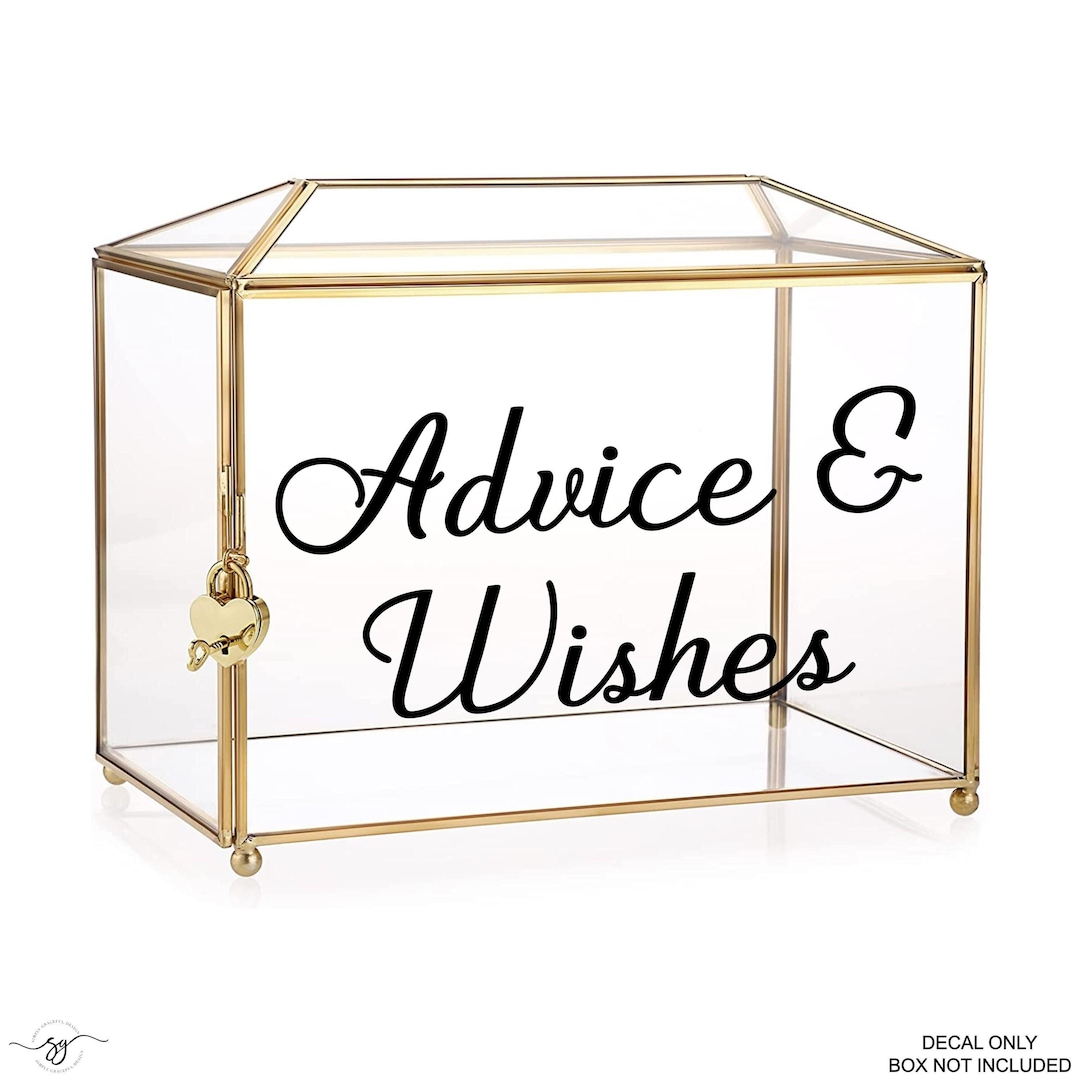 Advice and Wishes Decal, Card Box Decal, Wedding Table DIY, Guest Book ...